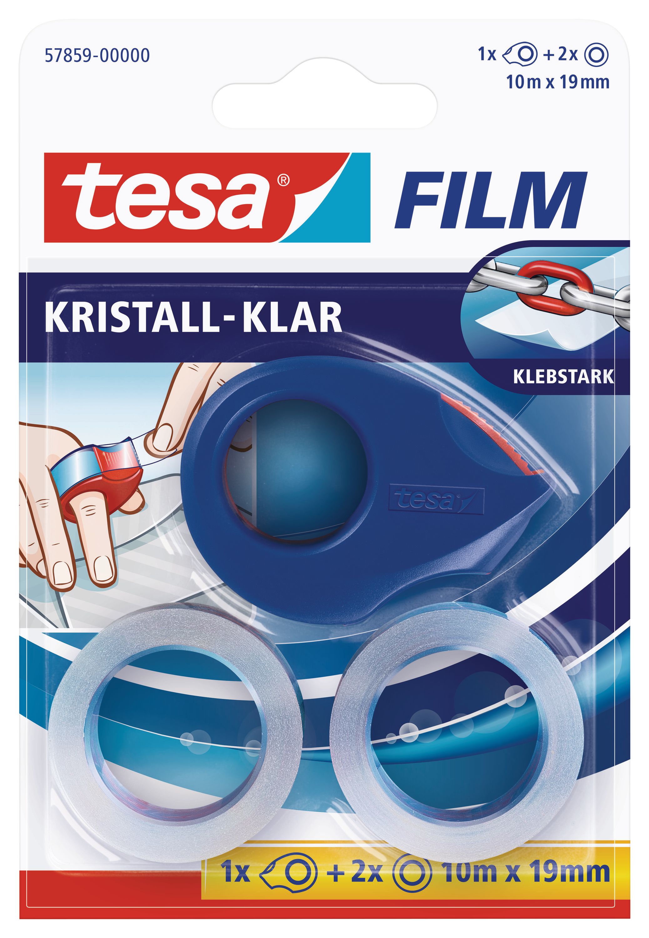tesafilm 57859, 2 Rollen 19mm x 10m + Mini | selmundo